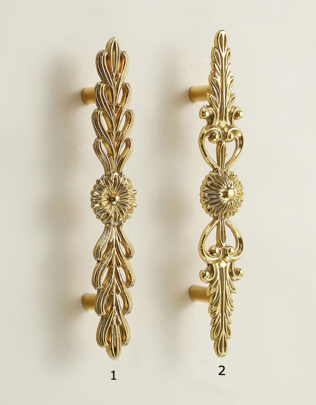 Flower Branch Solid Brass Cabinet Knob Handles Drawer Pulls Knobs ...