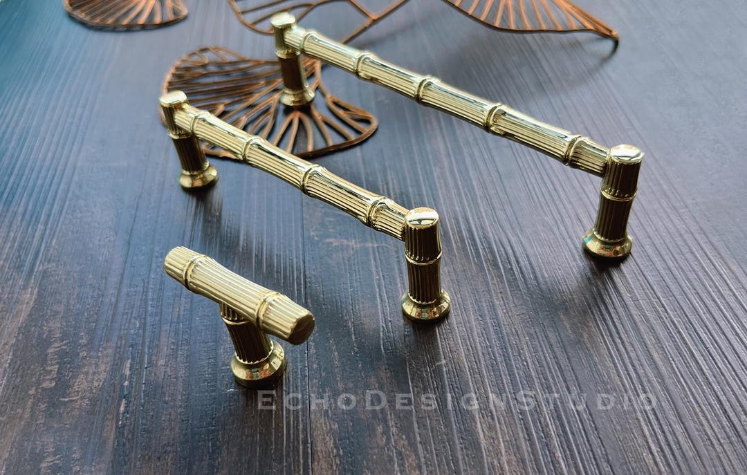 Bamboo Metal Cabinet Knob Handle Drawer Pull Knob Dresser Pull Cupboard ...