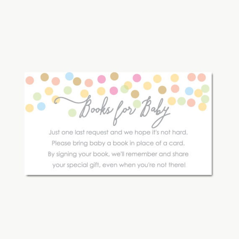 Bring a Book Card Insert Printable DIY DOWNLOAD - Etsy