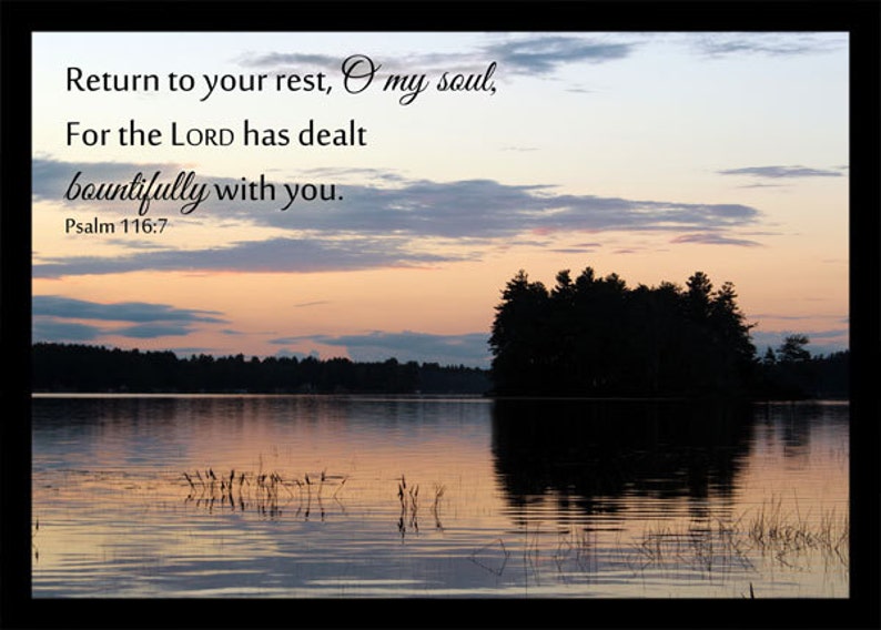 Christian Wall Art Sunset Photography Psalm 116 7 | Etsy