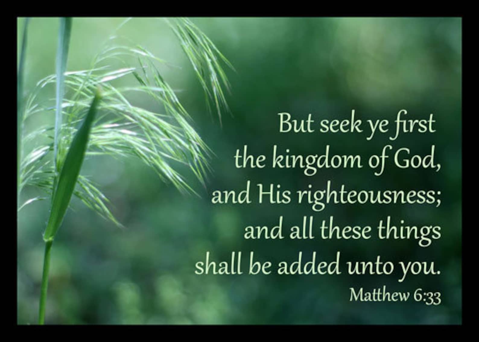 Bible Verse Art - Seek Ye First the Kingdom of God Matthew 6 33 ...