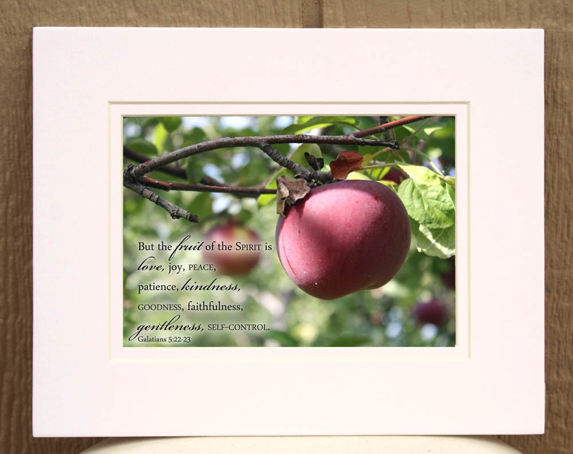 Fruit of the Spirit Wall Art With Apple Photo Galatians 5 22 Christian ...