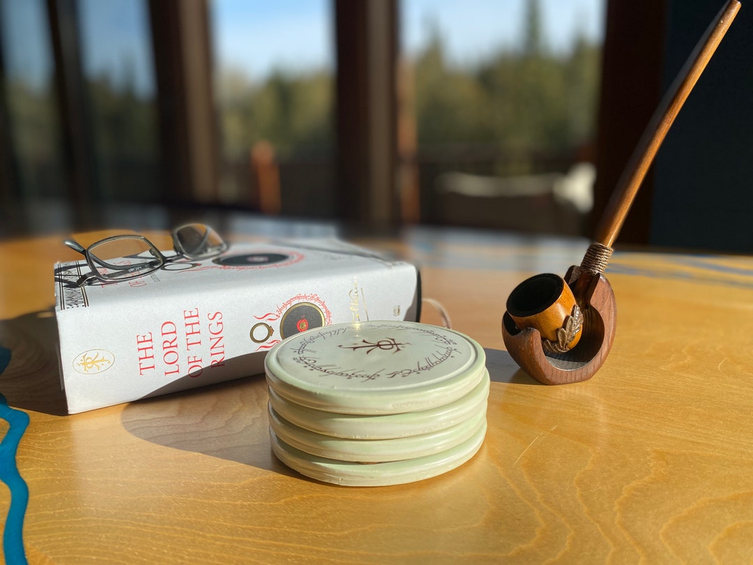 LOTR Tolkien One Ring Studio Pottery Coaster Set of 4 - Etsy