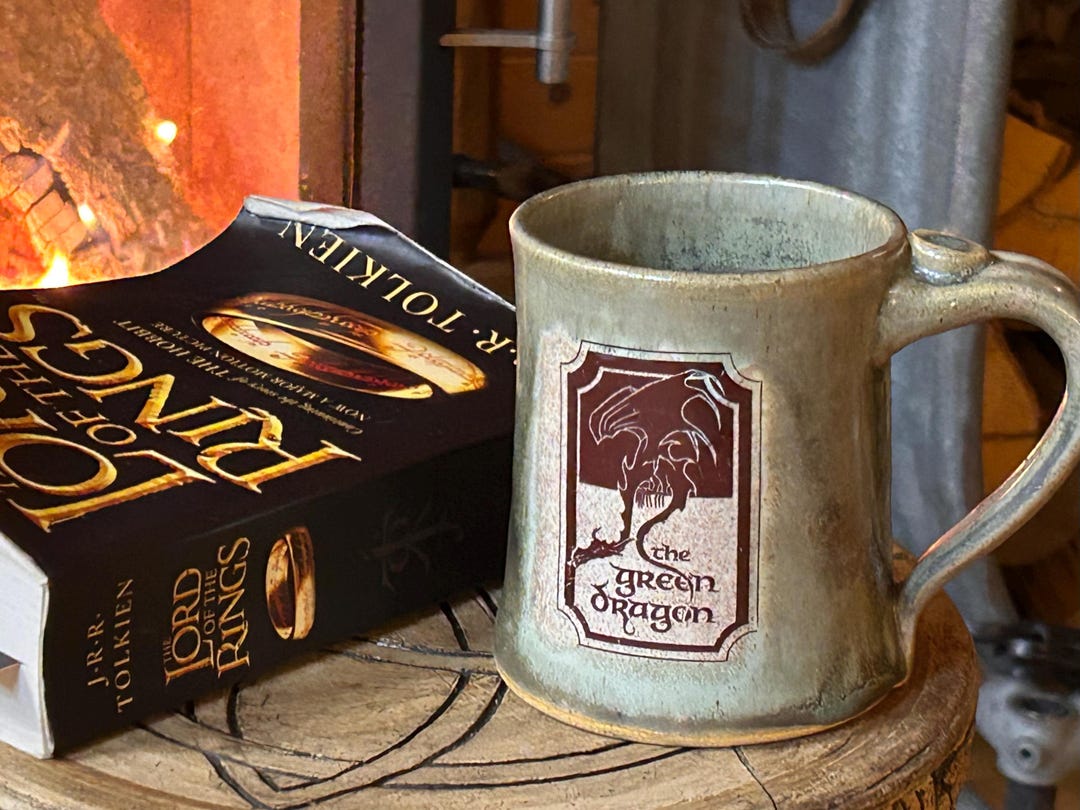 Wheel Thrown LOTR the Green Dragon Coffee/beer Mug - Etsy