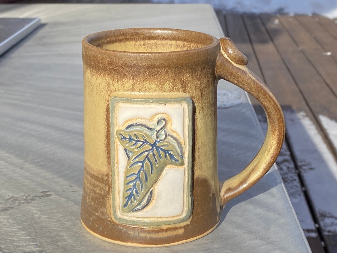 Studio Pottery LOTR Leaf of Lorien Beer/coffee Mug 18oz - Etsy
