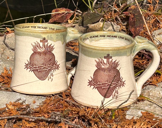 Handmade Catholic Sacred Heart of Jesus Mugs - Etsy