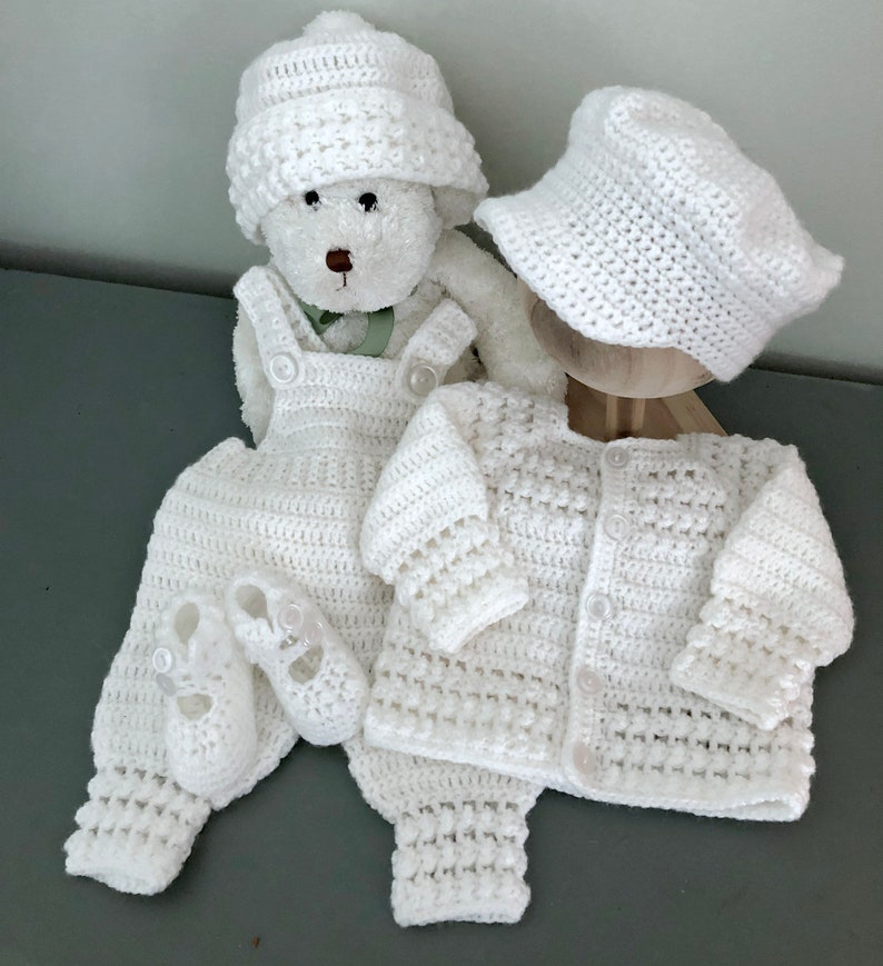 Newborn Baby Boy Baptism/coming Home Outfit Crochet Pattern - Etsy