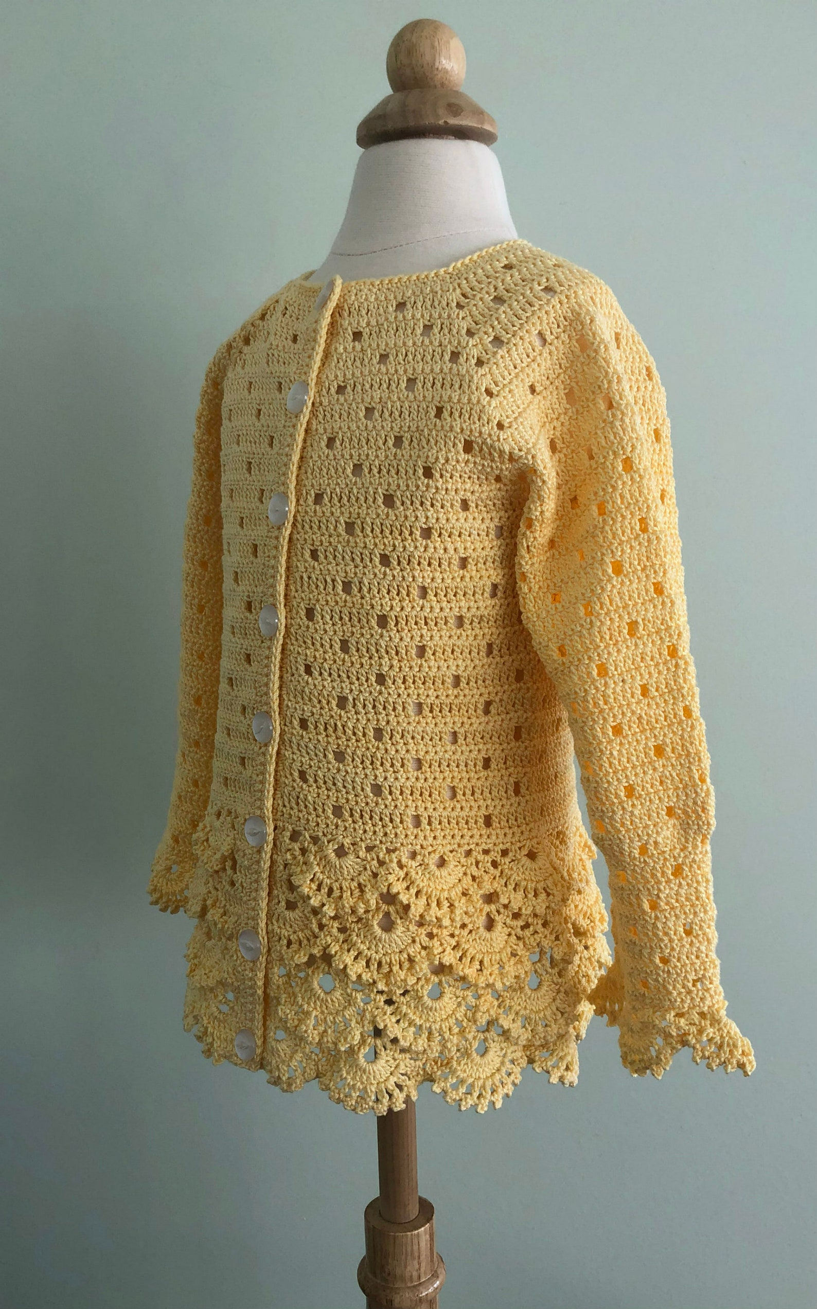 Girls Sweater Jacket 2T-4T Crochet Pattern | Etsy