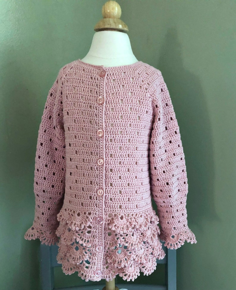 Girls Sweater Jacket 2T-4T Crochet Pattern | Etsy
