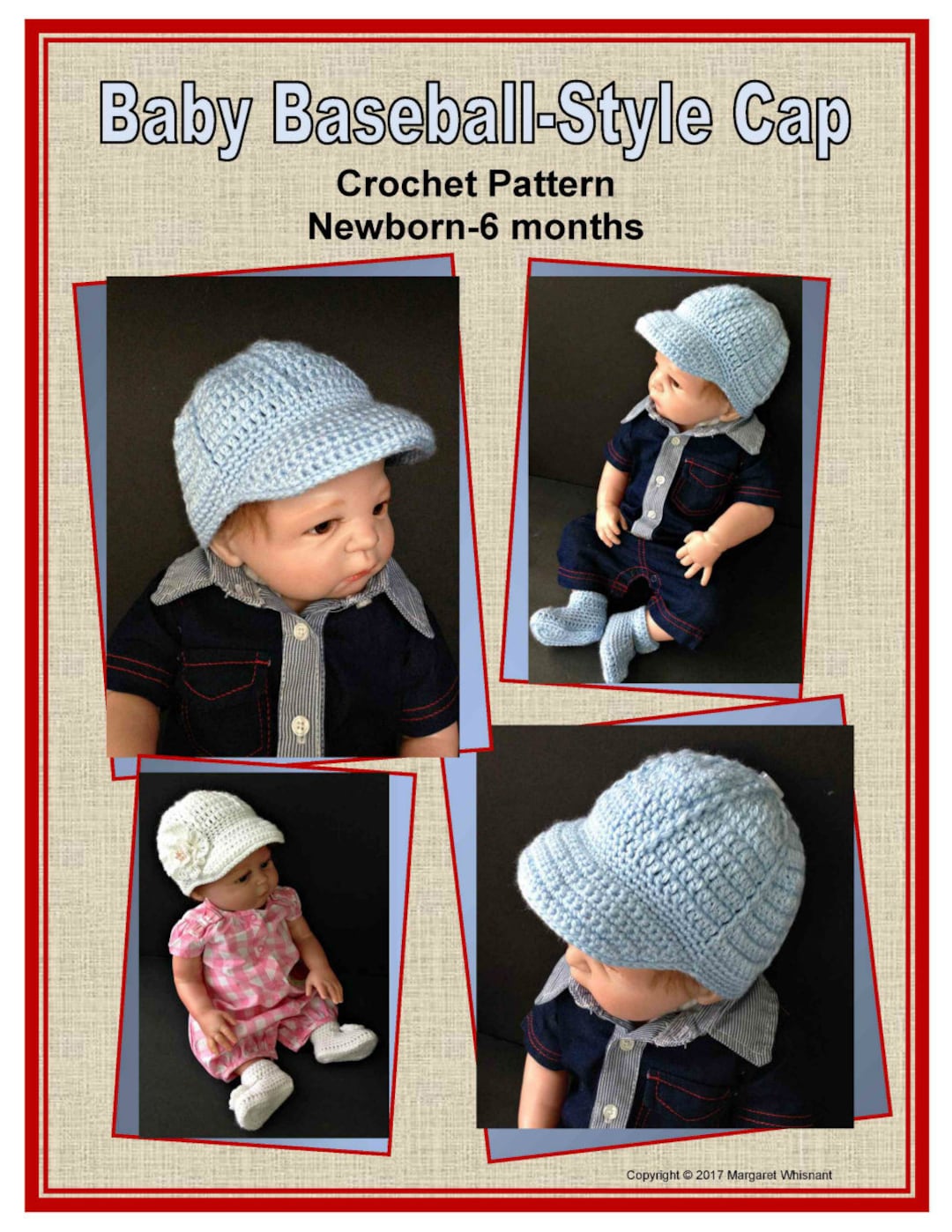 Baseball Cap Crochet Pattern for Baby Boy or Girl Newborn-6 Months - Etsy