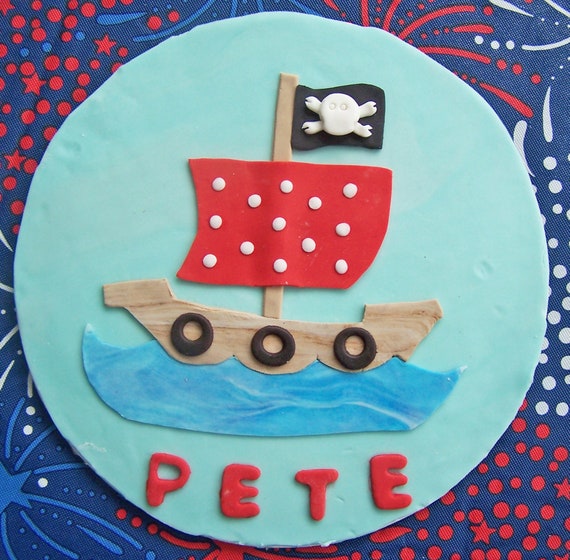 Pirate Ship Theme 8 Round Cake Topper Port Holes on | Etsy