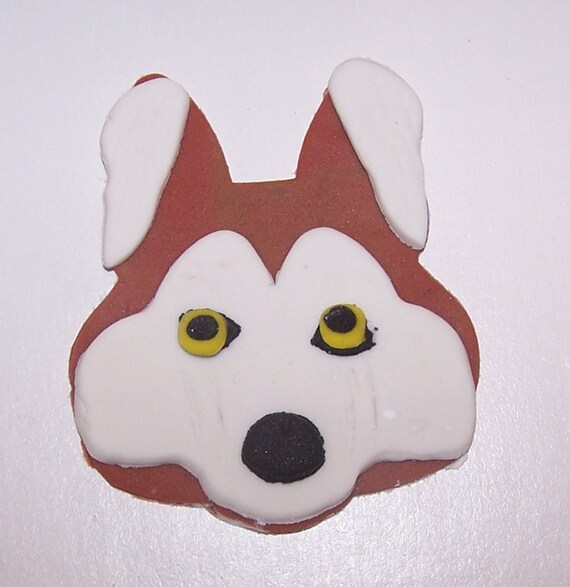 Siberian Husky Adorable Dog Face Cupcake/cookie Topper | Etsy