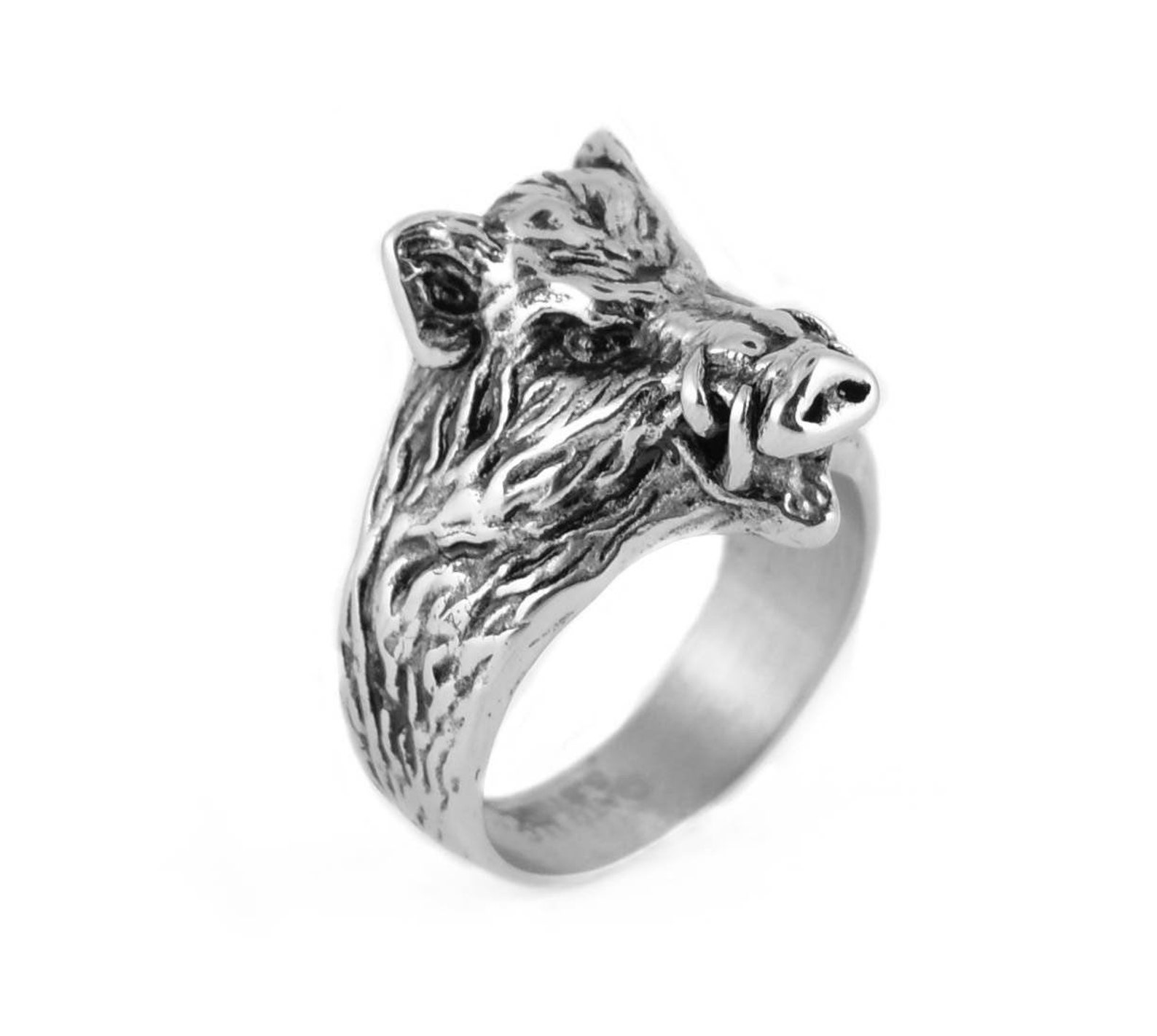 Heavy Metal Jewelry Gents Hog Wild Boar Ring Stainless Steel - Etsy