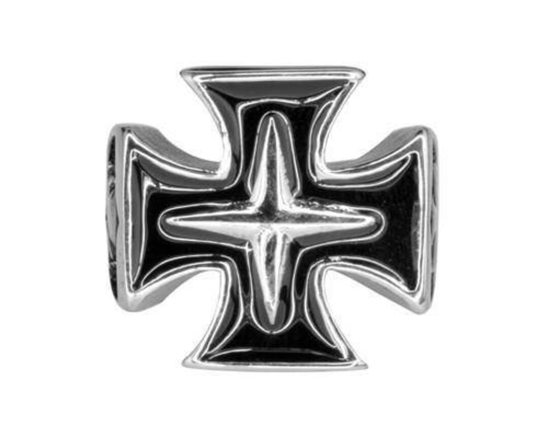 Mens Hot Biker Maltese Cross Skull Ring Stainless Steel Motorcycle ...