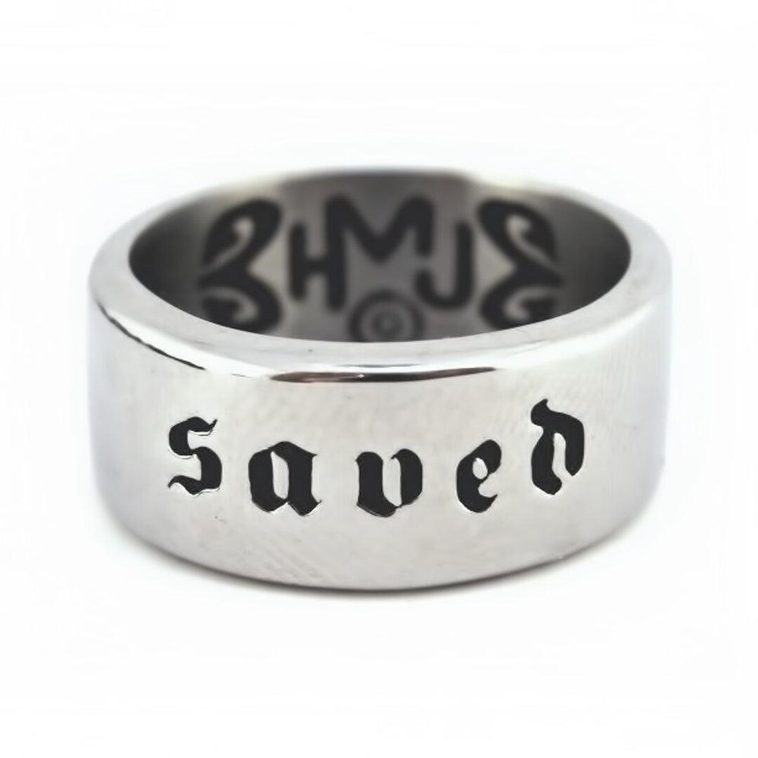Heavy Metal Jewelry Saved Wide Band Ring Stainless Steel Motorcycle ...