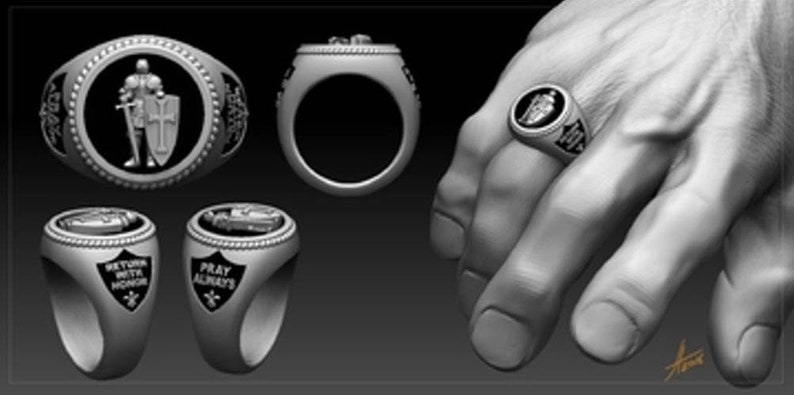 Heavy Metal Jewelry Pray Always Religious Men's Biker Ring Armor of God ...