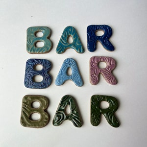 Letter A to Z Mosaic Tile Handmade Decorative Stoneware Assorted Colors ...