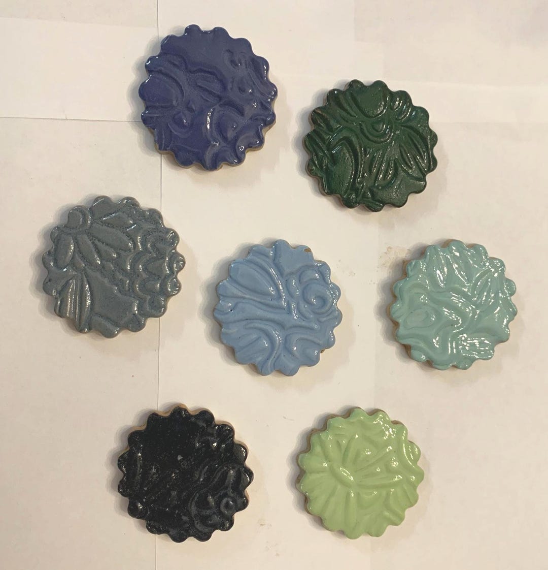 Circle 7-pack Shaped Mosaic Tile Handmade Decorative Stoneware Assorted ...
