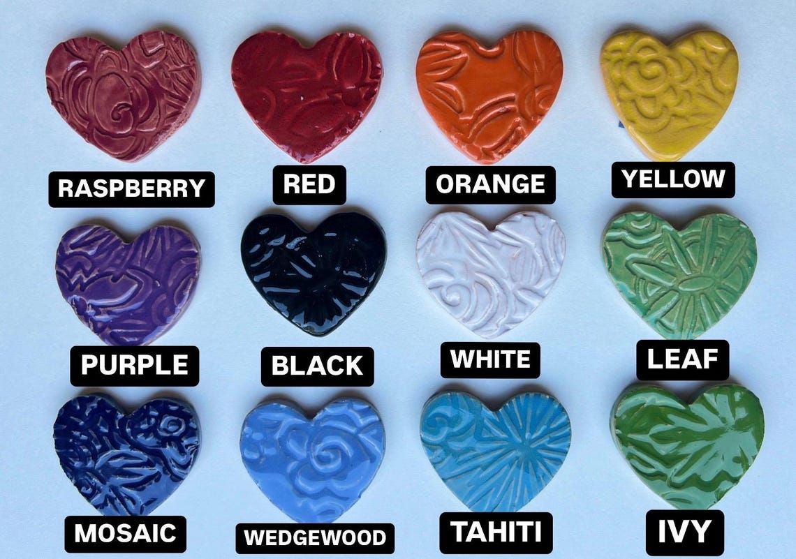 Letter A to Z Mosaic Tile Handmade Decorative Stoneware Assorted Colors ...