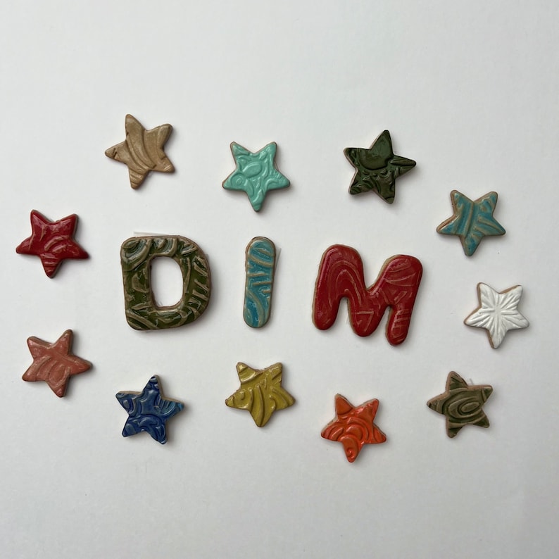 Letter A to Z Mosaic Tile Handmade Decorative Stoneware Assorted Colors ...