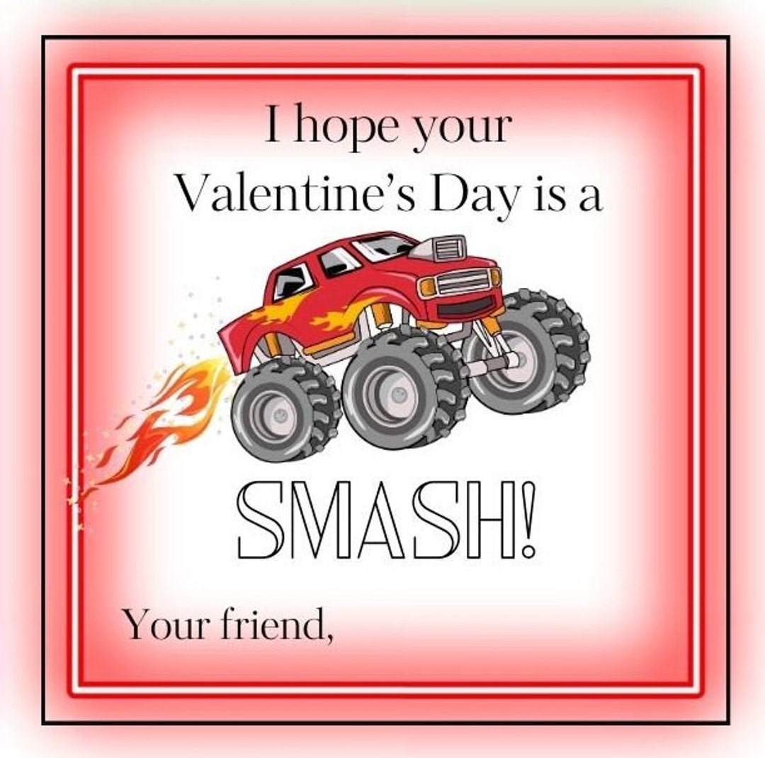 Monster Truck Valentine's Day Cards, Kids Valentine's Day Cards ...