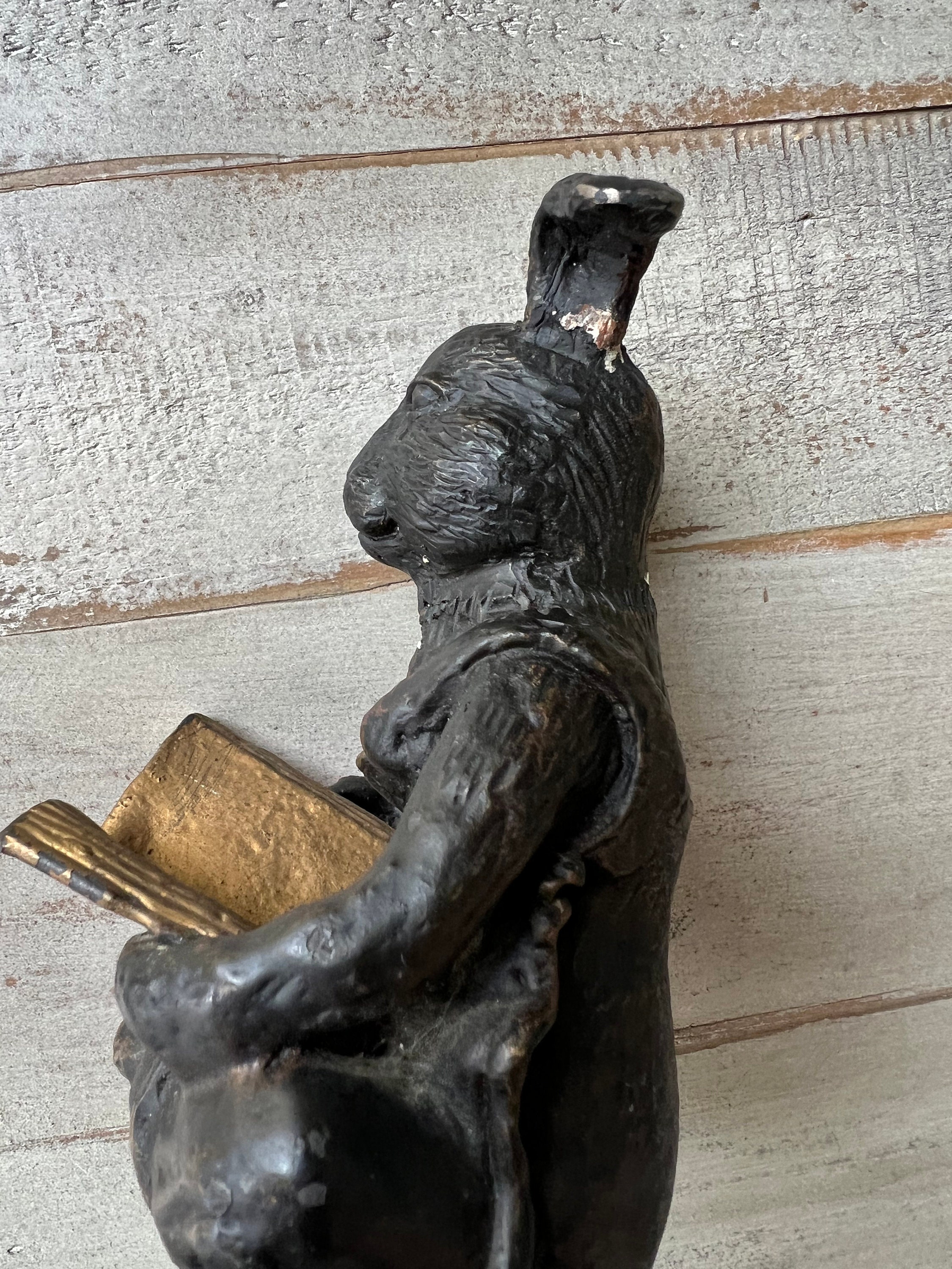 Vintage Cast Iron Rabbit Bookends - Etsy