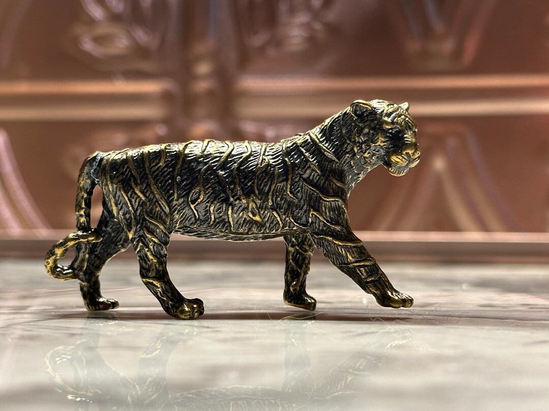 Small Brass Tiger Miniature - Etsy