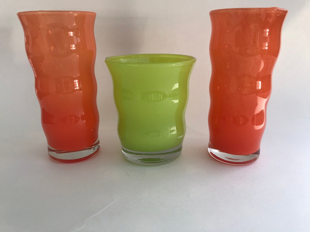 Retro Blown Glass Whirly Twirly Glasses - Etsy
