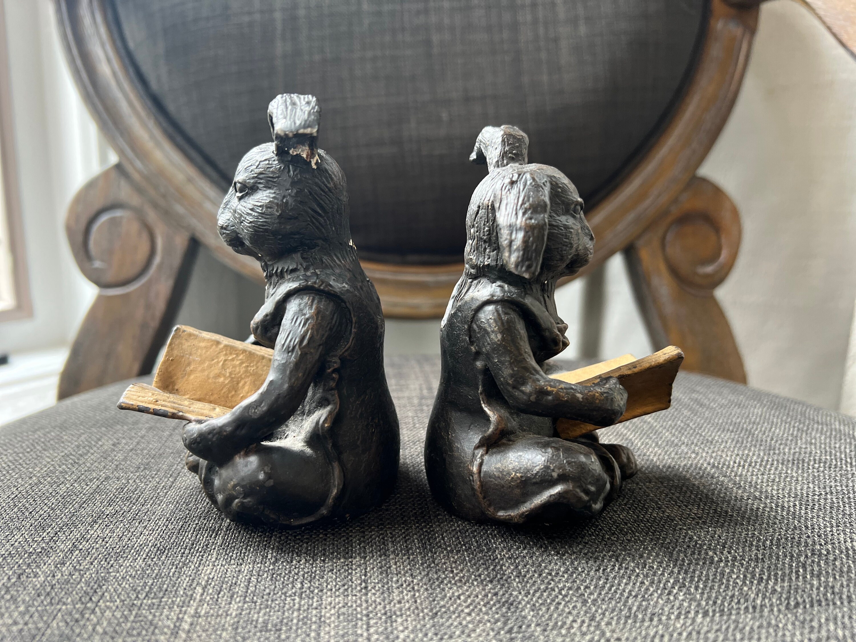 Vintage Cast Iron Rabbit Bookends - Etsy