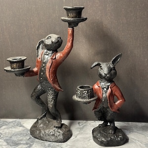 Cast Iron Rabbit Butler Candle Holders X 2 - Etsy