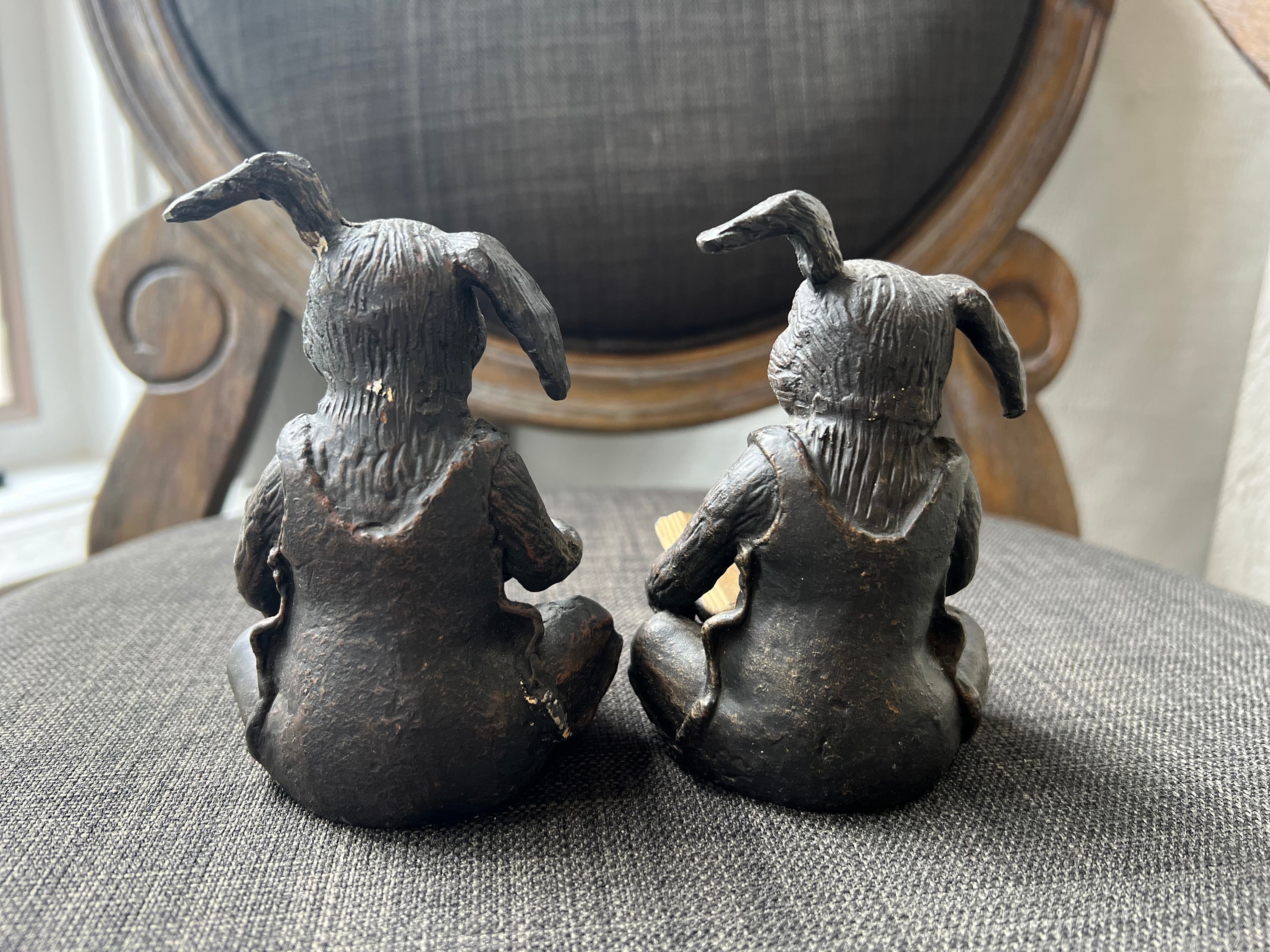 Vintage Cast Iron Rabbit Bookends - Etsy