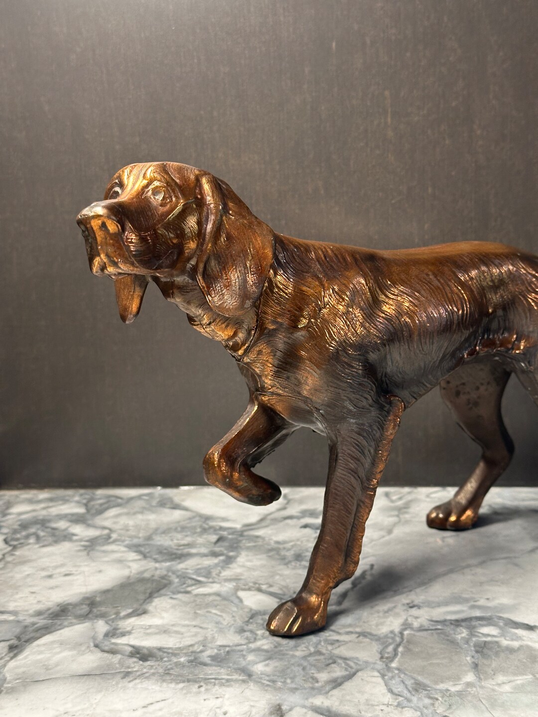 Vintage Large Copper Dog Statue - Etsy