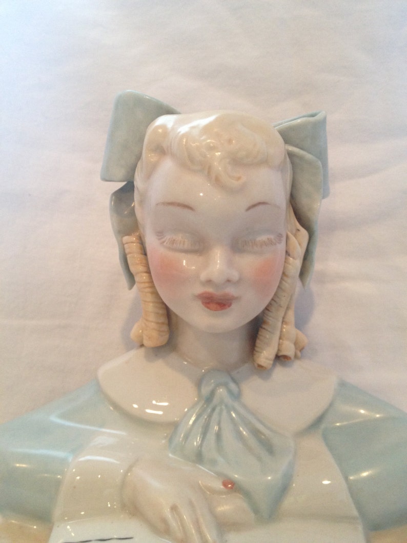 Vintage Porcelain Girl With Golden Locks Figurine - Etsy