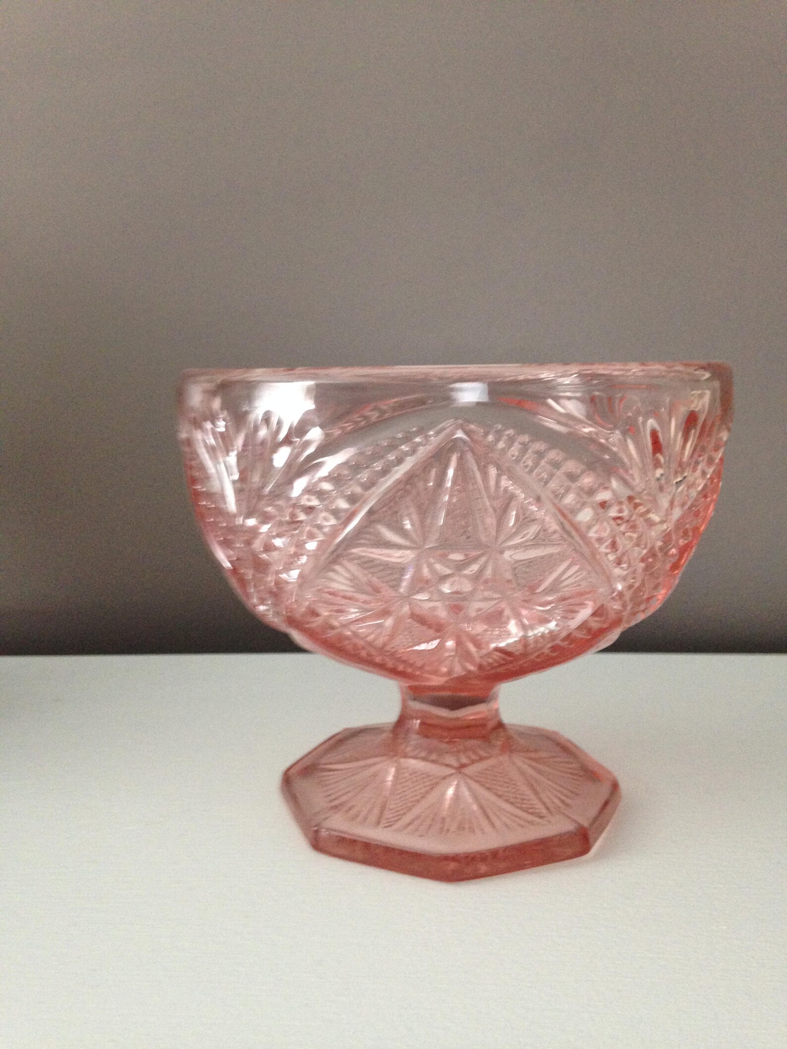 Beautiful Pink Glass Compote Candy Dish - Etsy