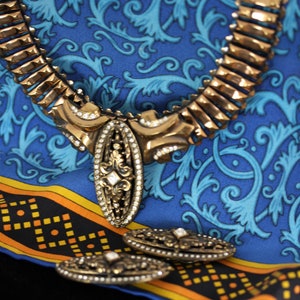 Ermani Bulatti Vintage Signed Heavy Omega Style Chain Art Deco Choker ...