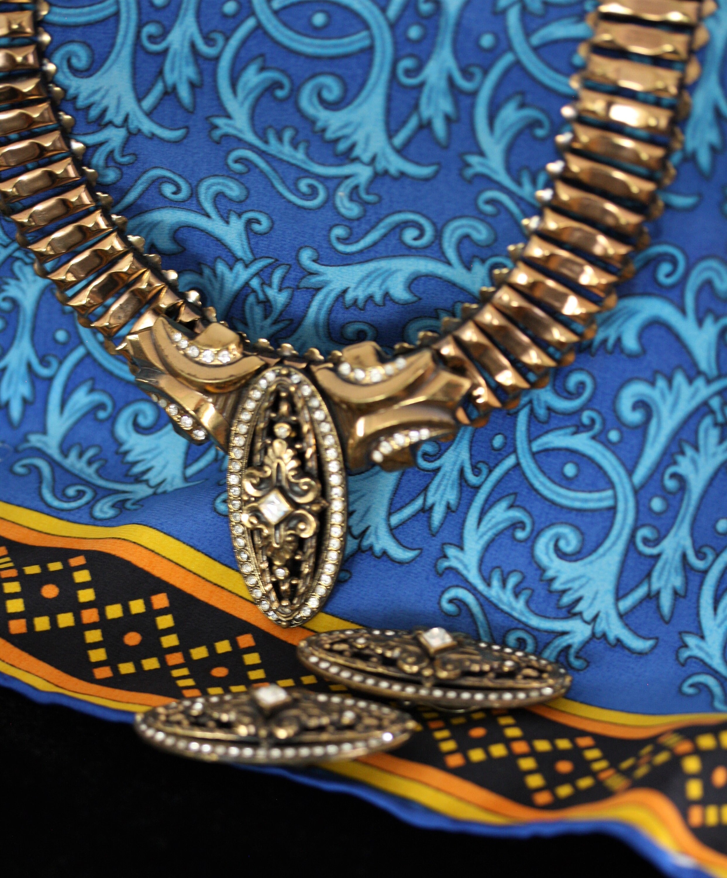 Ermani Bulatti Vintage Signed Heavy Omega Style Chain Art Deco Choker ...