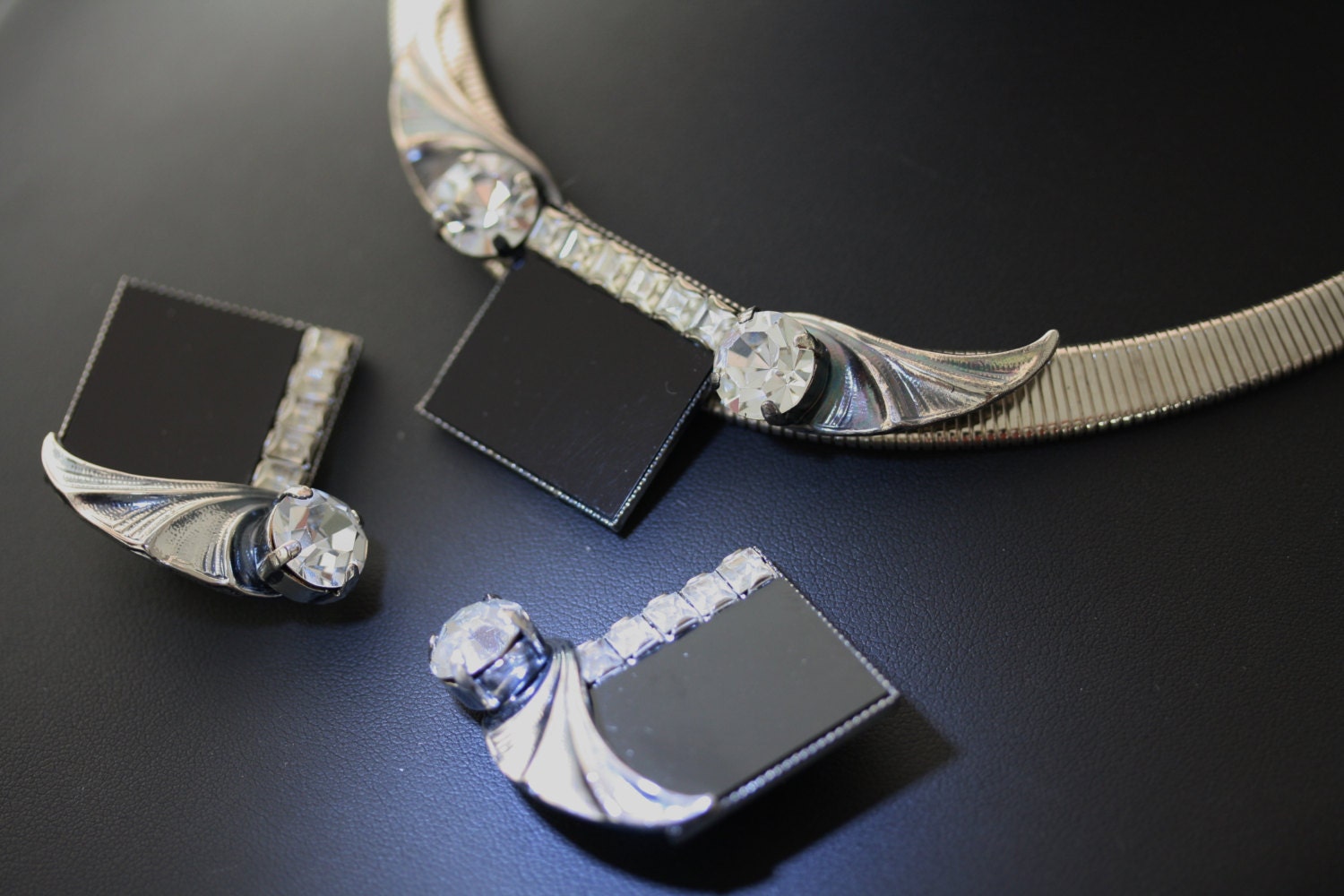 Vintage Ermani Bulatti Deco Choker and Earrings Demi - Etsy