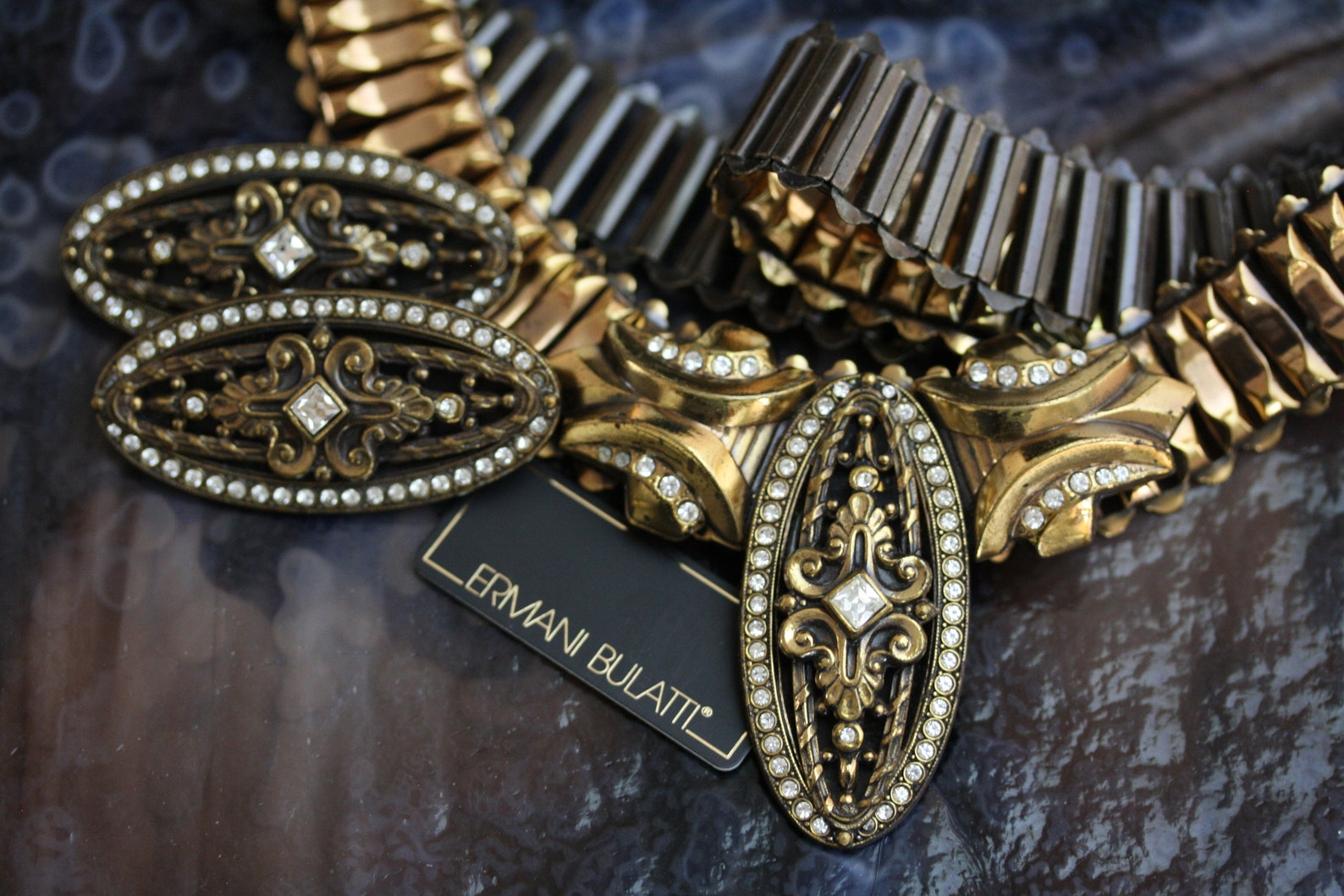 Ermani Bulatti Vintage Signed Heavy Omega Style Chain Art Deco Choker ...