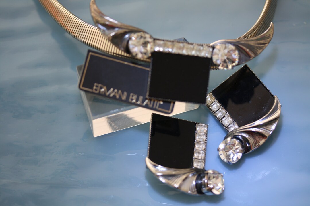 Vintage Ermani Bulatti Deco Choker and Earrings Demi - Etsy