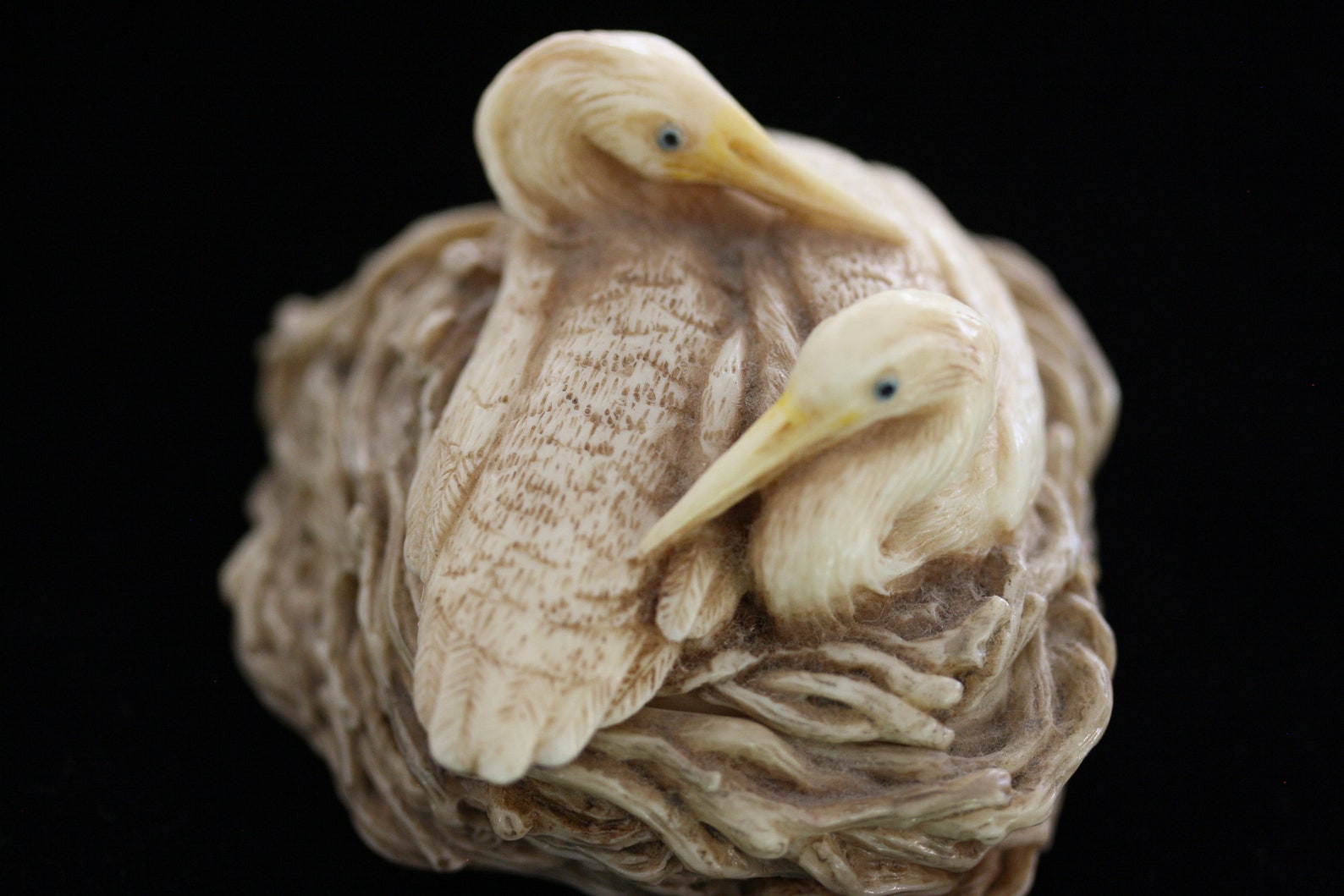 Ralph Massey Vintage Nesting Cranes Resin Sculpture Raven Studios - Etsy