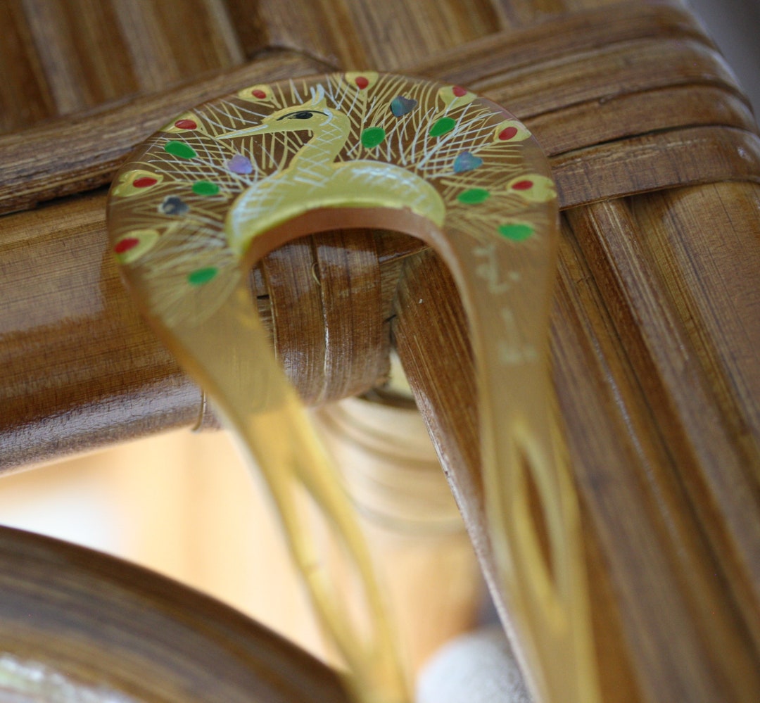 Vintage Celluloid Japanese Kanzashi Peacock Hair Comb - Etsy