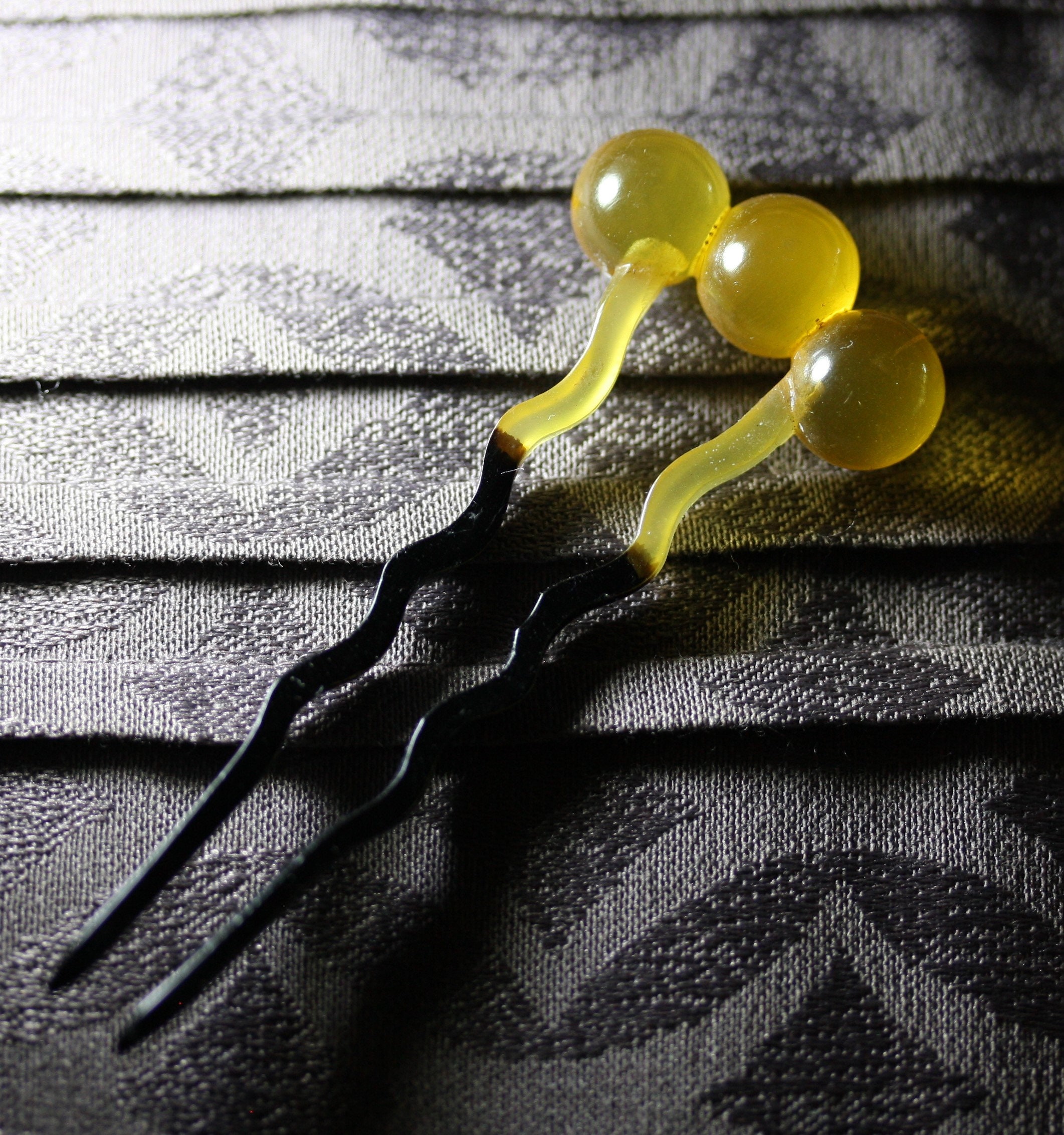 Vintage Japanese Geisha Kanzashi Hair Pin Pale Yellow Celluloid Comb - Etsy