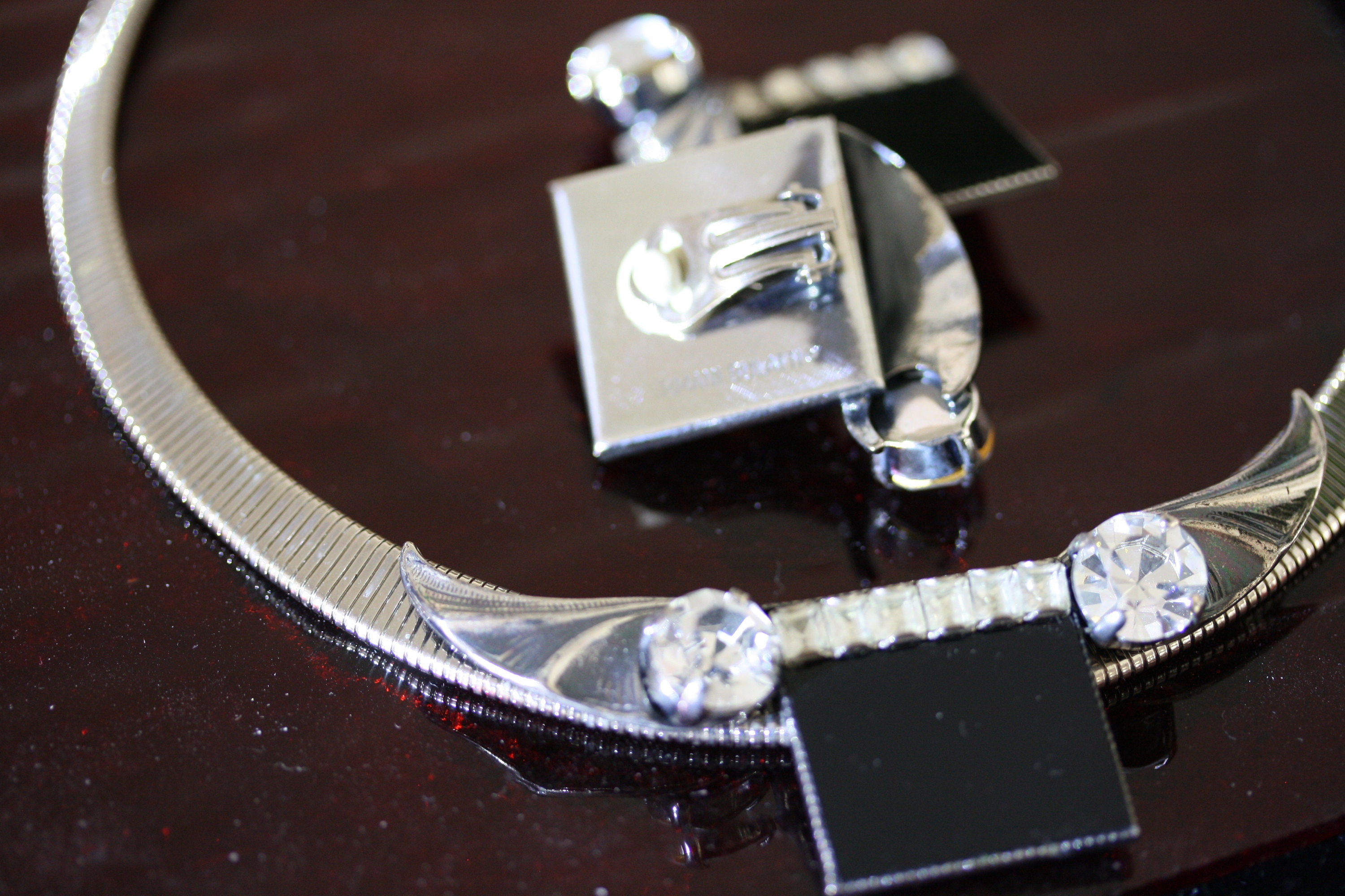 Vintage Ermani Bulatti Deco Choker and Earrings Demi - Etsy