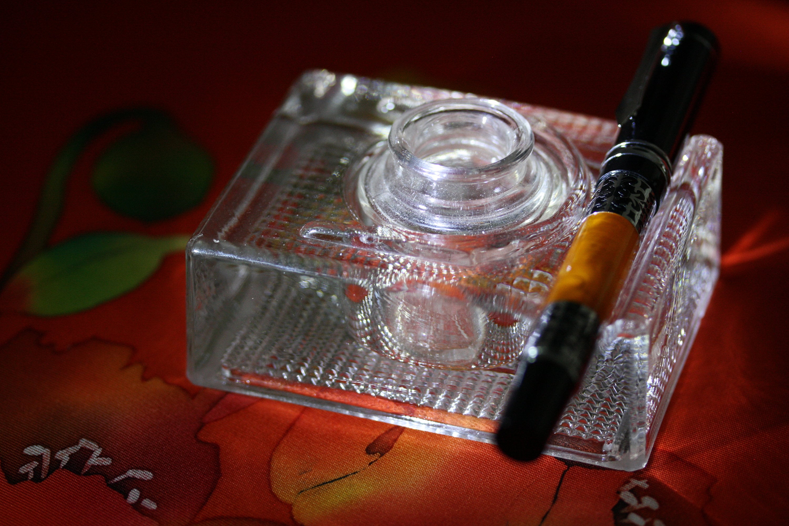 Vintage Art Deco Crystal Inkwell with Crystal ink bottle insert - Etsy ...