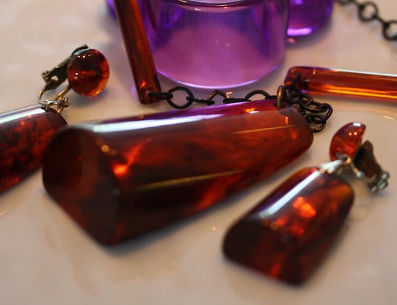 Incredible Vintage Art Deco Root Beer Bakelite Neckla… - Gem