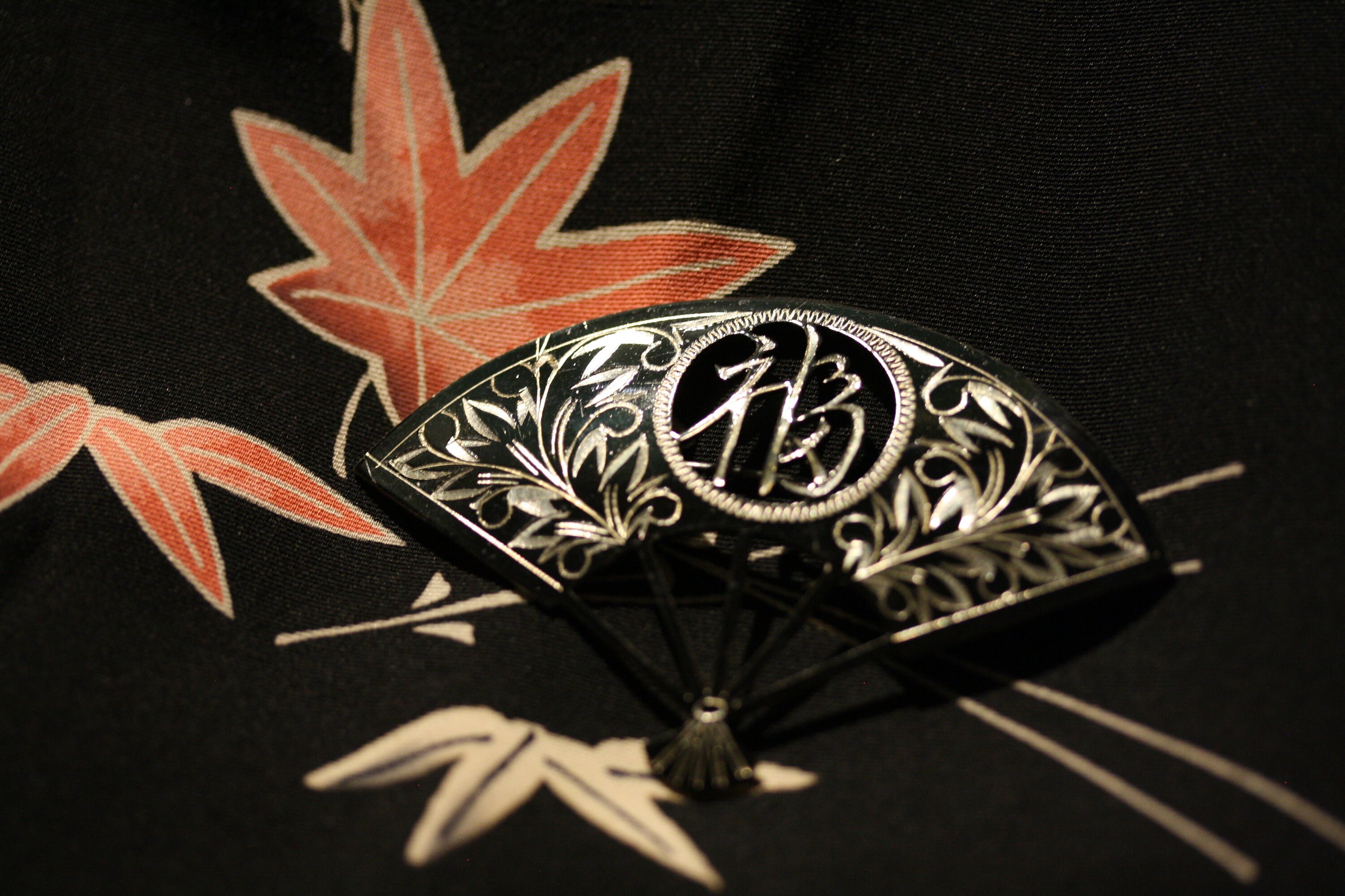 Amida Vintage Black Damascene Sterling Silver Japanese Deco Brooch - Etsy