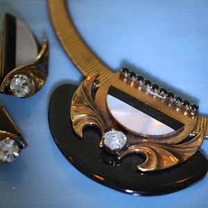 Ermani Bulatti Vintage Art Deco Choker and Earrings Demi Parure - Etsy