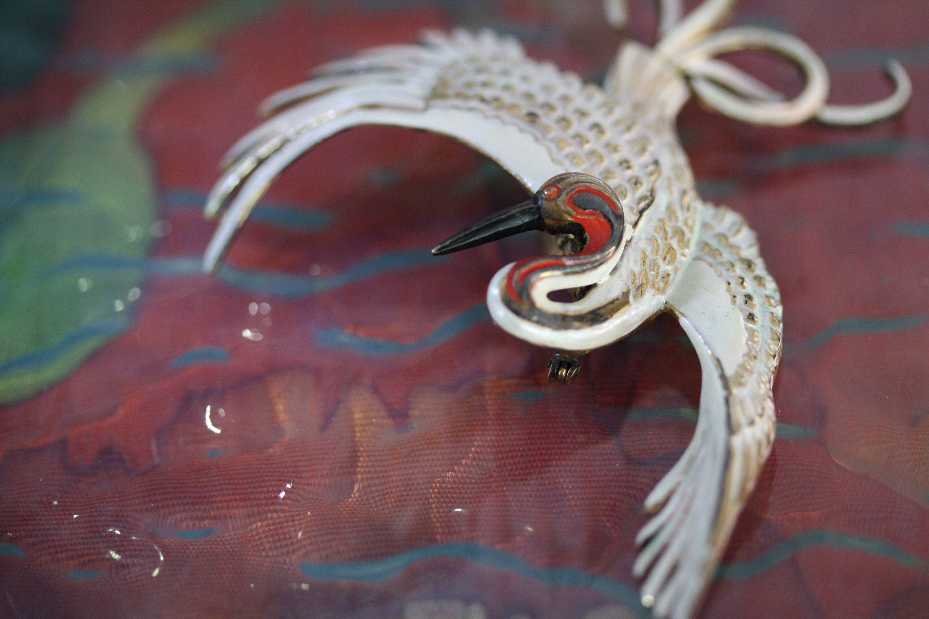 Lovely Detailed Japanese Art Nouveau Crested Crane Brooch - Etsy