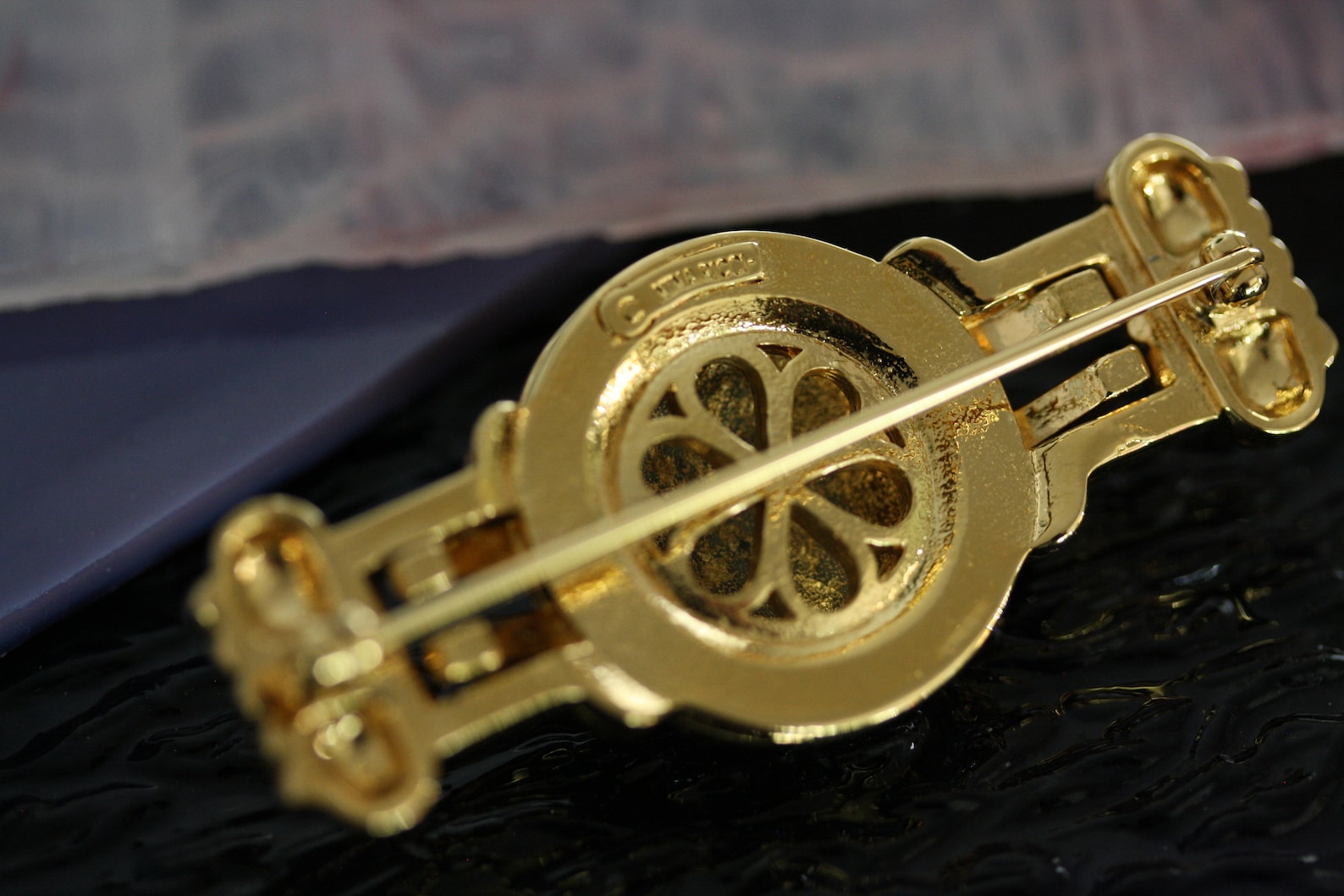 Nina Ricci Vintage Art Deco Gold and Crystal Modernist Brooch Pin - Etsy