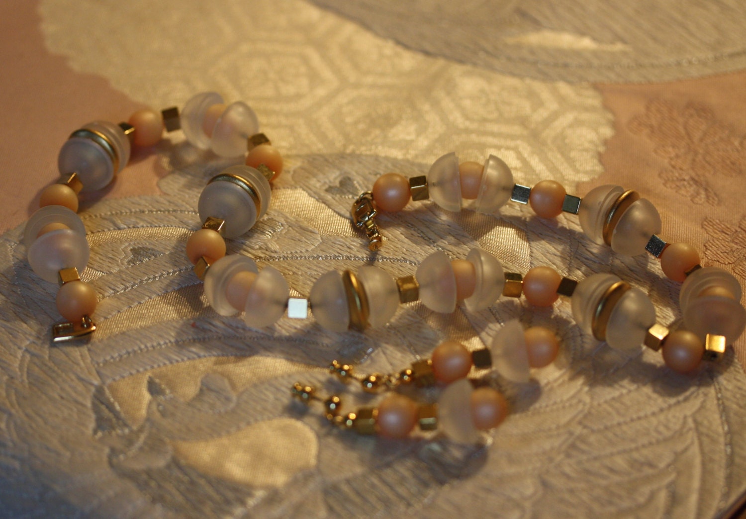 70s Napier Frosted Pastel Glass Demi Parure - Etsy